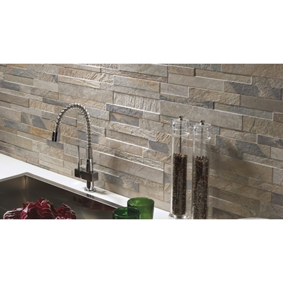 Parement effet pierre naturelle en carrelage, série Cubics, couleur ...